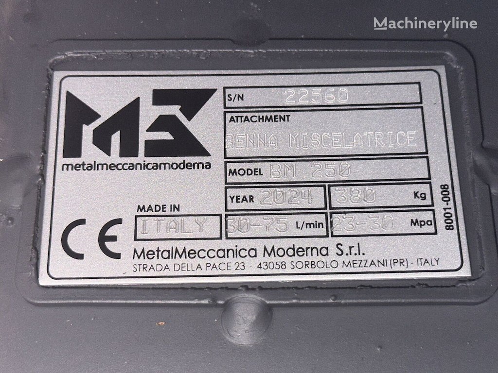 M3 BM250 kašika za mešanje betona