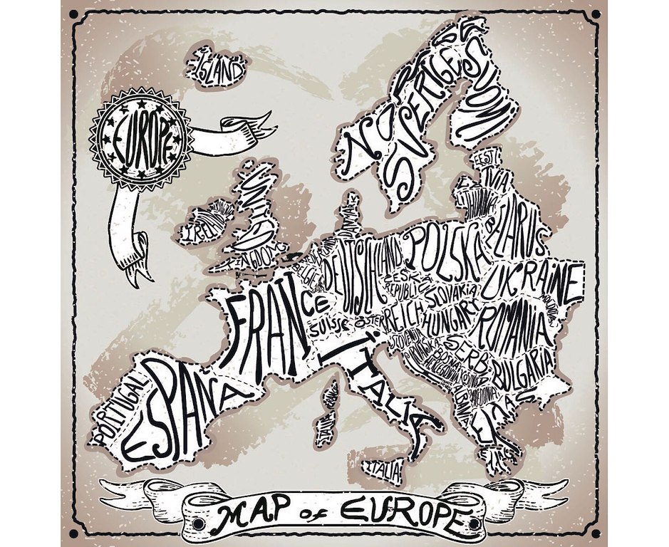 Mapa Evrope - MAP-007