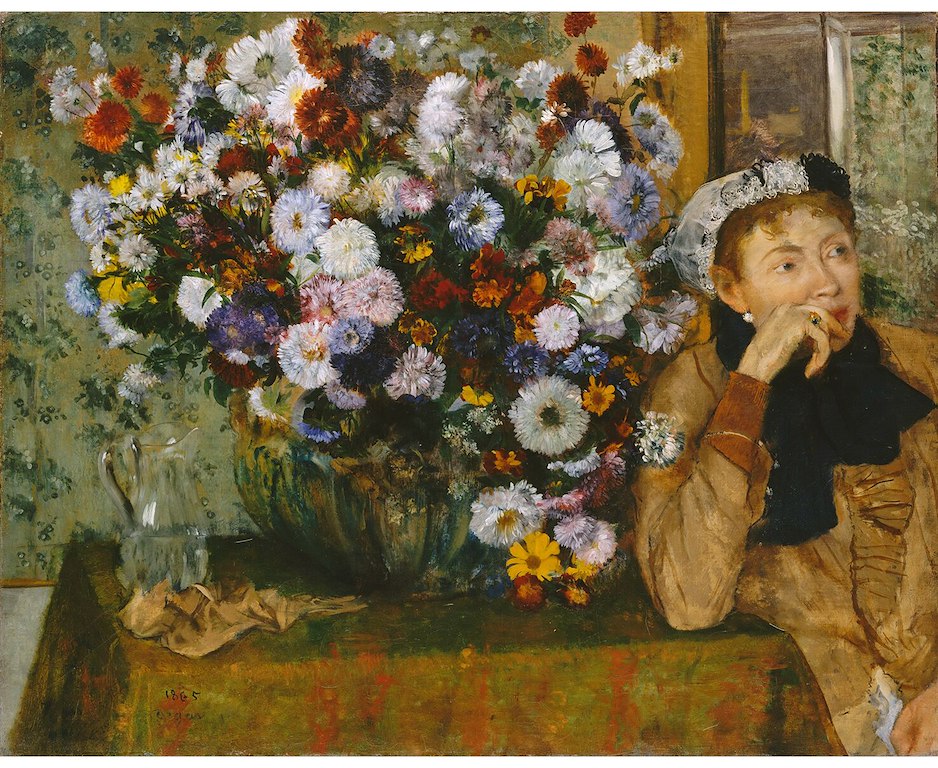 Edgar Dega - Žena pored vaze sa cvećem - PSED-9