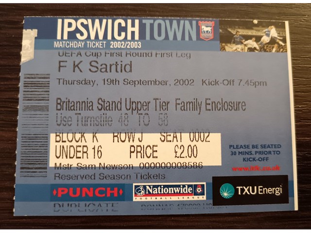 Ipswich Town-Sartid Sarajevo 15.9.2002