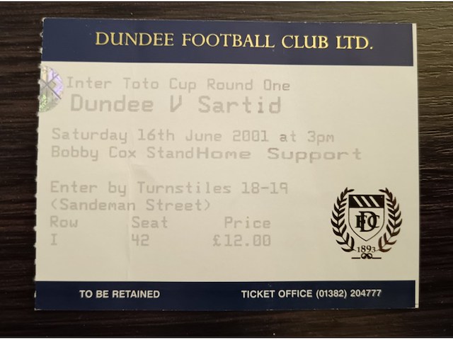 Fc Dundee-Sartid Smederevo 16.6.2001