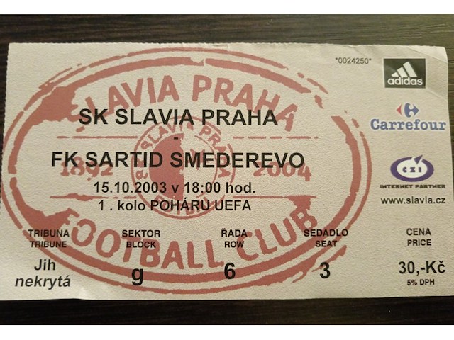 Slavija Prag-Sartid Smederevo 15.10.2003