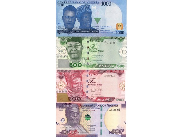 NIGERIA  kompletan set 5-1000 Naira 2019/2023 UNC
