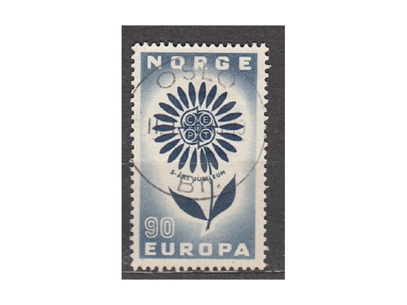 (f655) norveska zigosana marka 1964 god evropa