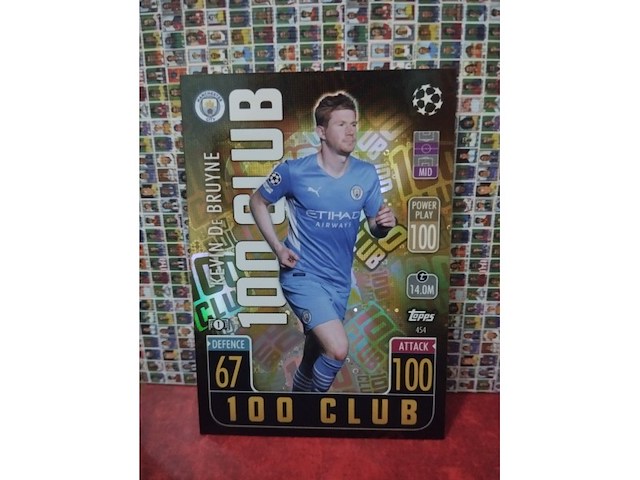 Topps Match Attax UCL  100 Club  Br.454 Kevin De Bruyne