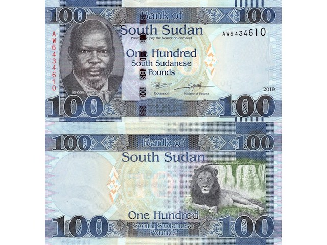 SOUTH SUDAN Južni sudan 100 Pounds 2019 UNC, P-15