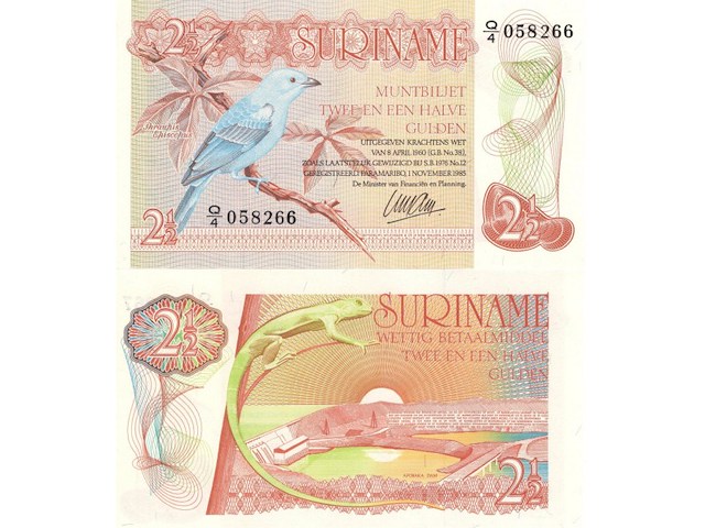 SURINAME Surinam 2,5 Dollars 1985 UNC, P-119