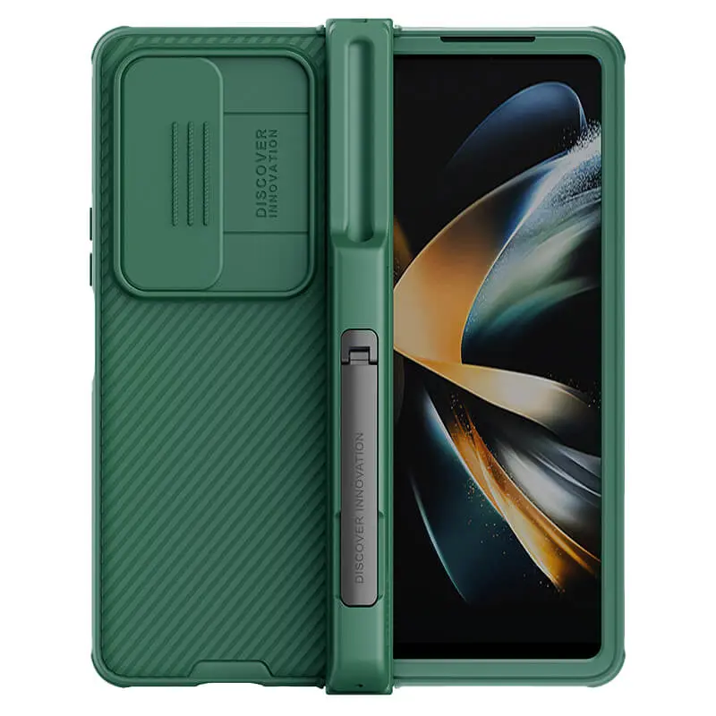 NILLKIN Maska za Samsung Galaxy Z Fold 4 5G CamShield Pro (sa otvorom za olovku i postoljem) zelena