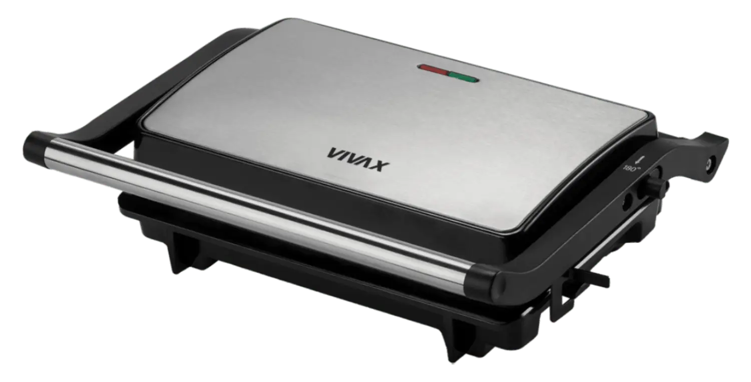 VIVAX Home TS-1000X Aparat za sendviče, Toster Grill, 1000W, 23x14cm, Srebrni