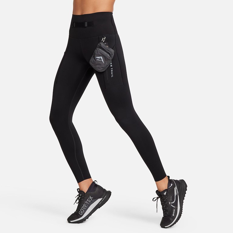 Nike W NK DF GO HR 7/8 TRAIL TGHT, ženske helanke za trčanje, crna