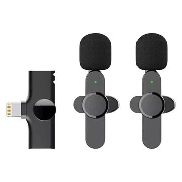 LIPPA WIRELESS MICROPHONE WITH LIGHTNING CONNECTOR - 2 PCS. - BLACK