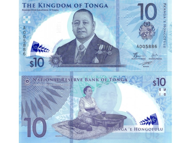 TONGA 10 Paanga 2024 UNC, Polymer novi dizajn