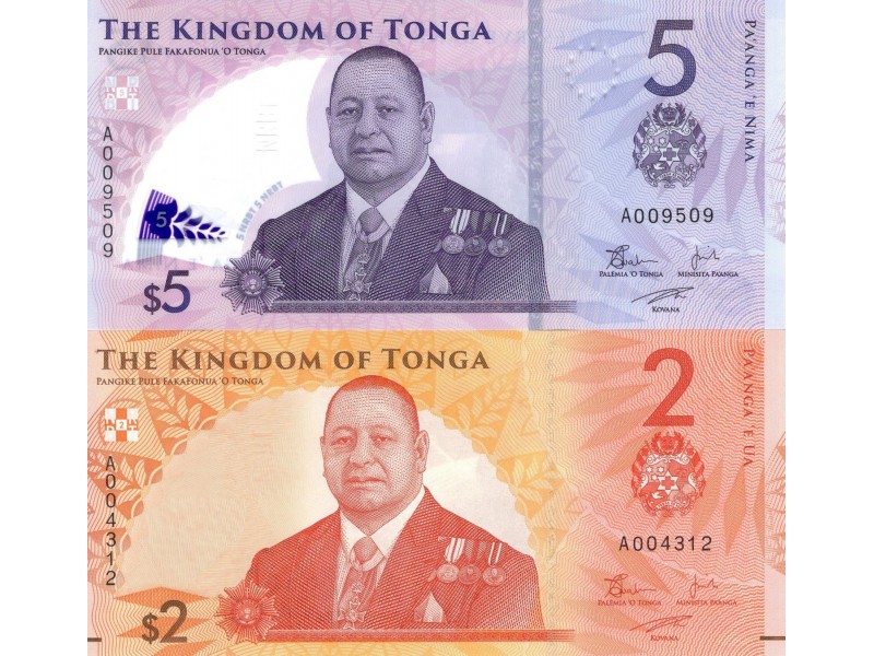 TONGA 2 i 5 Paanga 2024 UNC, novi dizajn