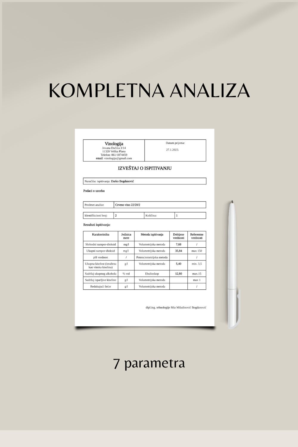 Kompletna Analiza Vina