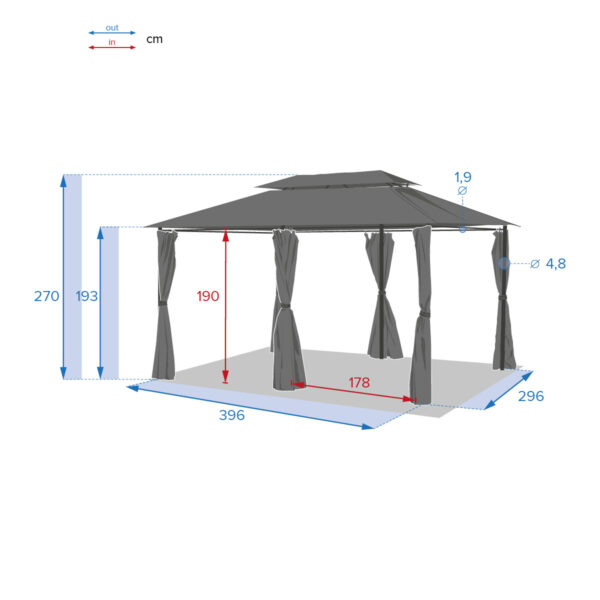 Gazebo metalna tenda Belize