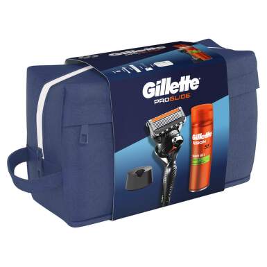 Gillette ProGlide Poklon set Brijač sa postoljem + Fusion Sensitive Gel za brijanje