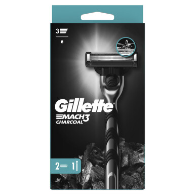 Gillette Mach3 Charcoal Brijač + 2 rezervne glave