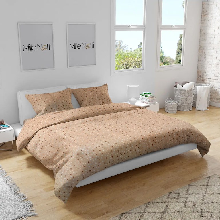 Mille Notti Galaxy Pamučna posteljina za bračni ležaj, 200x220 cm, Boja breskve