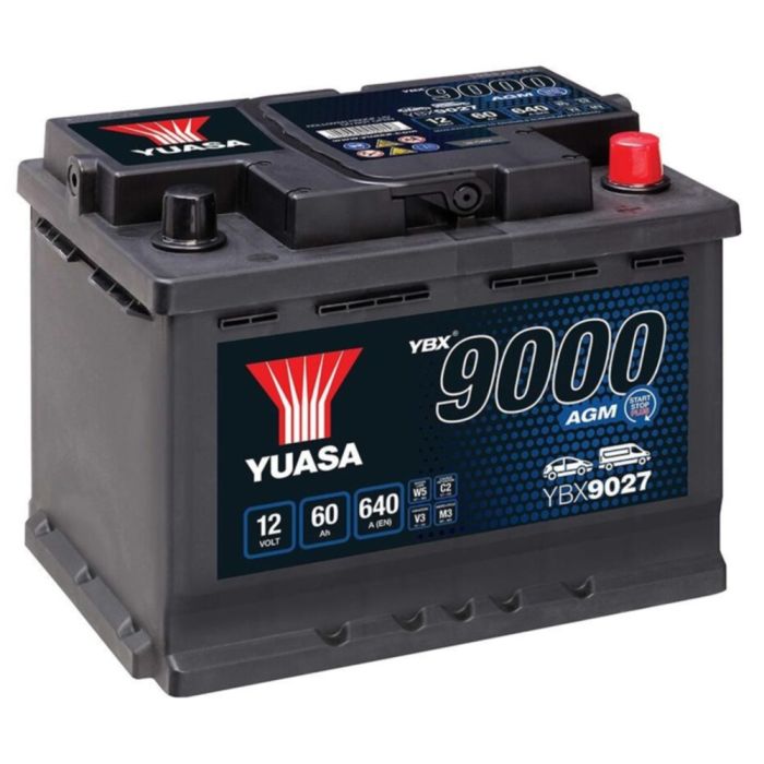 YUASA Start-Stop Akumulator 12V 60Ah 640A AGM desno+