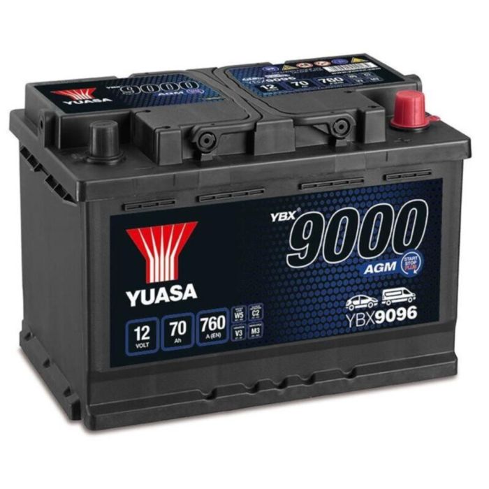 YUASA Start-Stop Akumulator 12V 70Ah 760A AGM desno+