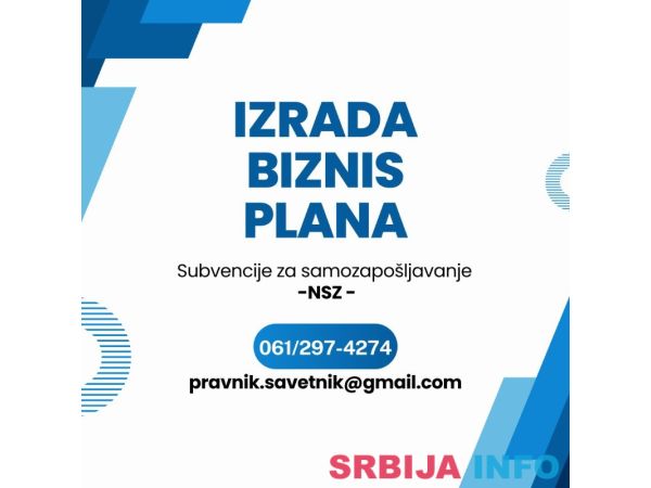 Biznis plan subvencije za samozapošljavanje NSZ