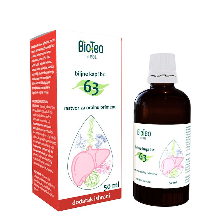 Kapi za čišćenje jetre 50ml br 63 Bio Teo