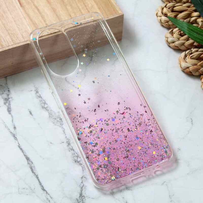 Maska silikon Glitter za Honor X7 roze