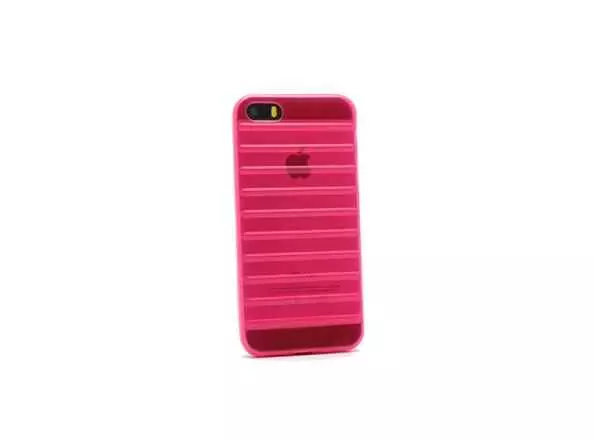 Maska silikon Rib za iPhone 5 pink