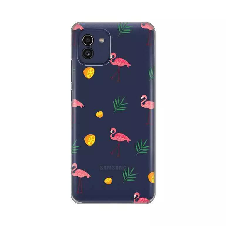 Maska silikon Print za Samsung A03 Flamingos