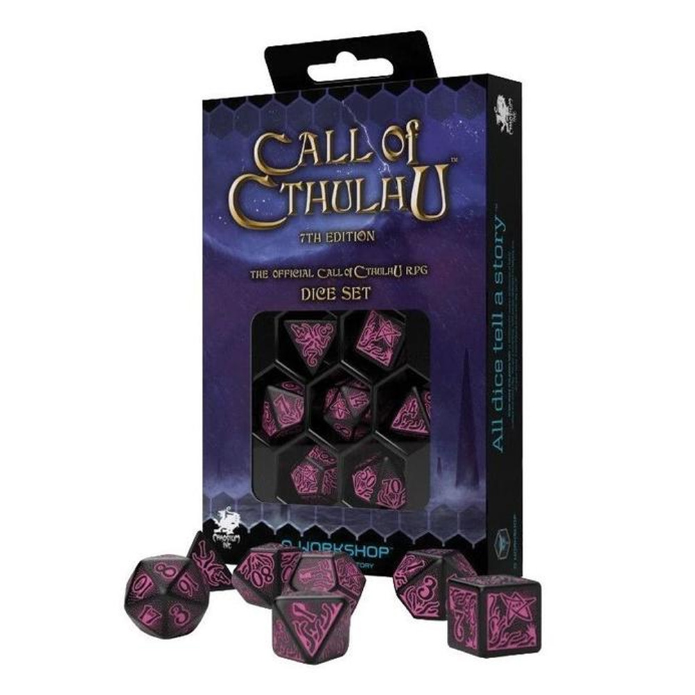 Call of Cthulhu 7th Edition - Black & Magenta Dice Set