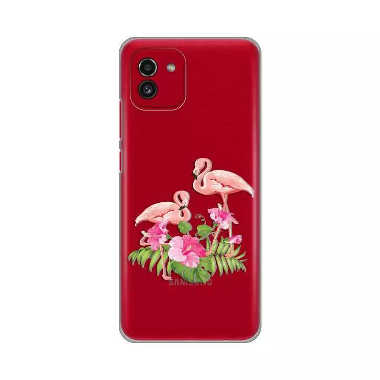 Maska silikon Print za Samsung A03 Flamingo