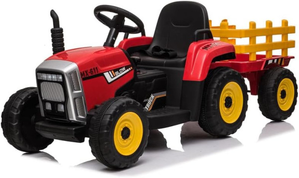 Traktor na akumulator MX 611, sa prikolicom, Red