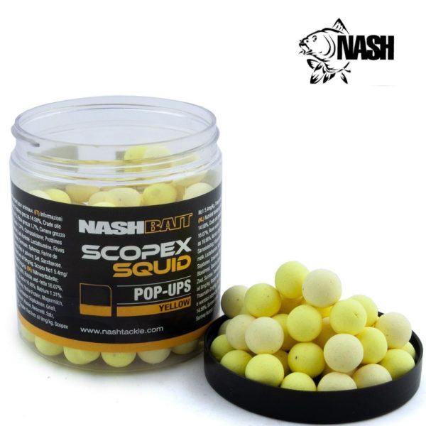 NASH Scopex Squid Pop Ups Yellow 15mm