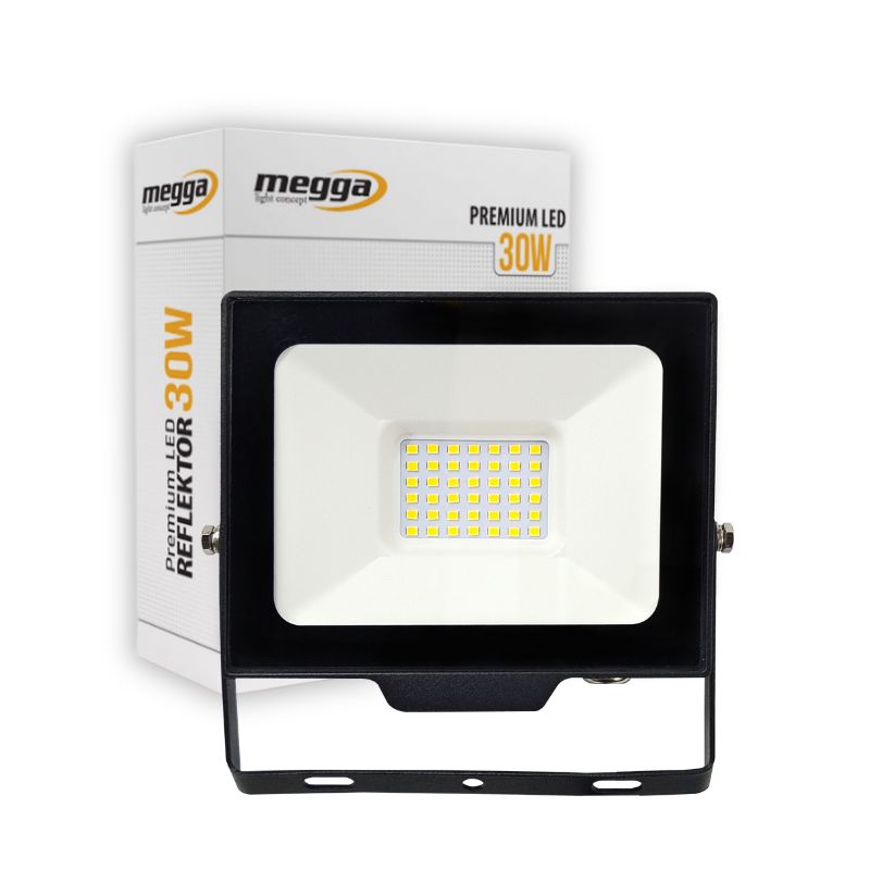 MEGGA, LED REFLEKTOR 30W 6500K BK, 001750