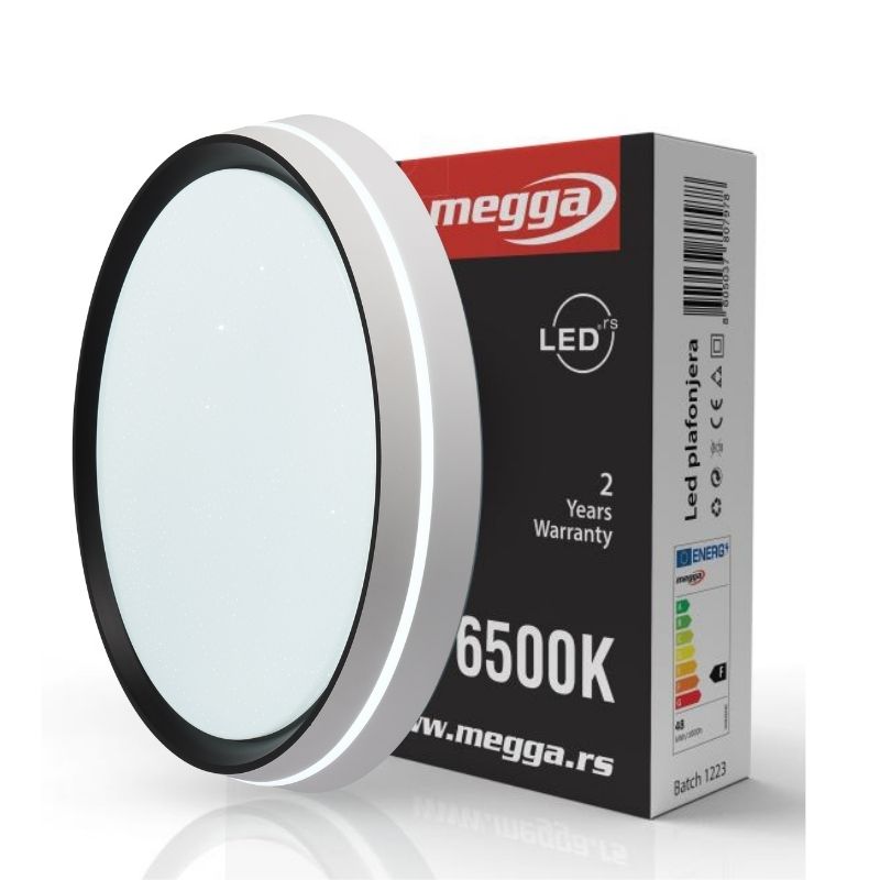 MEGGA, RIO-S LED PLAFONJERA KRUG 220V WH BK 24W 6500K BK, 012966