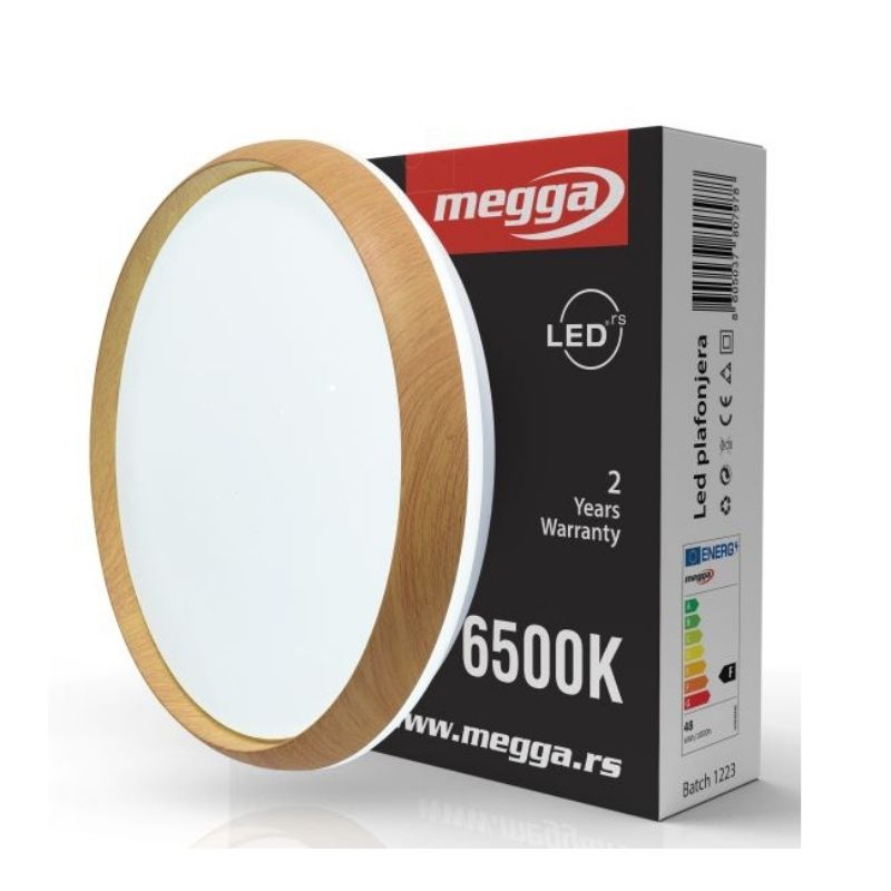 MEGGA, LUCE-S LED PLAFONJERA KRUG 220V WOOD WH 24W 6500K WH, 012968