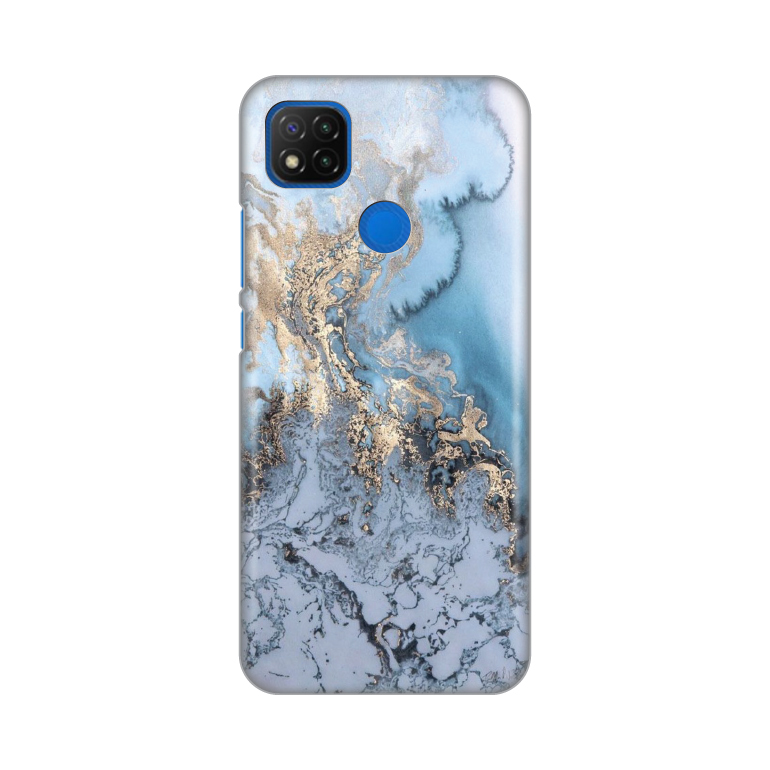 TORBICA SILIKONSKA PRINT ZA XIAOMI REDMI 9C/10A BLUE GOLD MARBLE