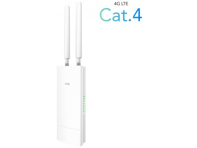 Cudy LT400 Outdoor 4G LTE Cat 4 N300 Wi-Fi Router, Nano SIM Slot, 10/100Mbps WAN/LAN