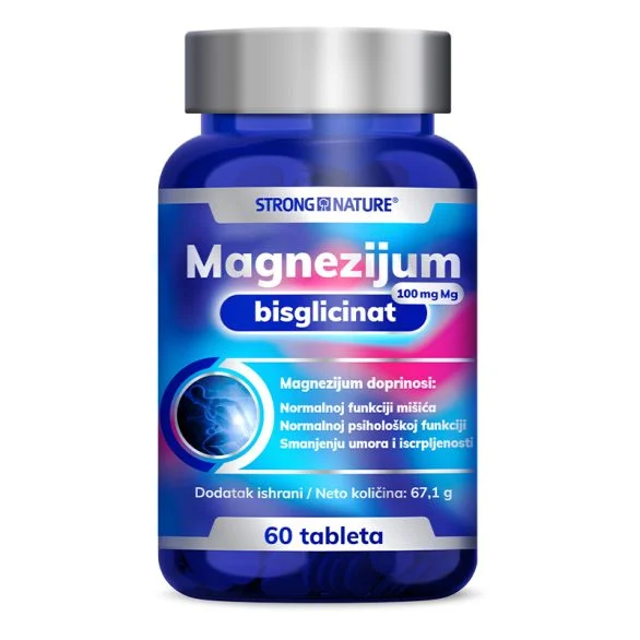 Strong Nature Magnezijum bisglicinat (100 mg Mg), 60 tableta