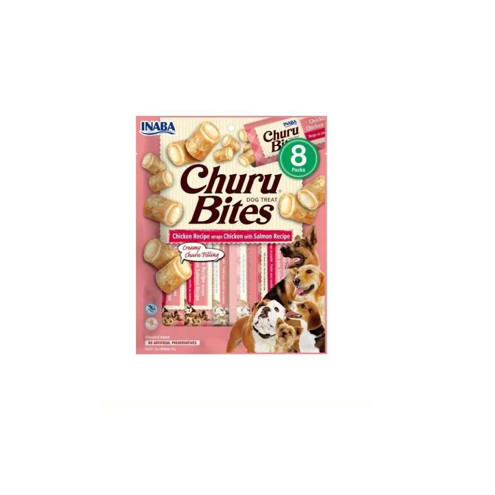 INABA Churu Bites Mini za pse - Piletina i losos 8x12g