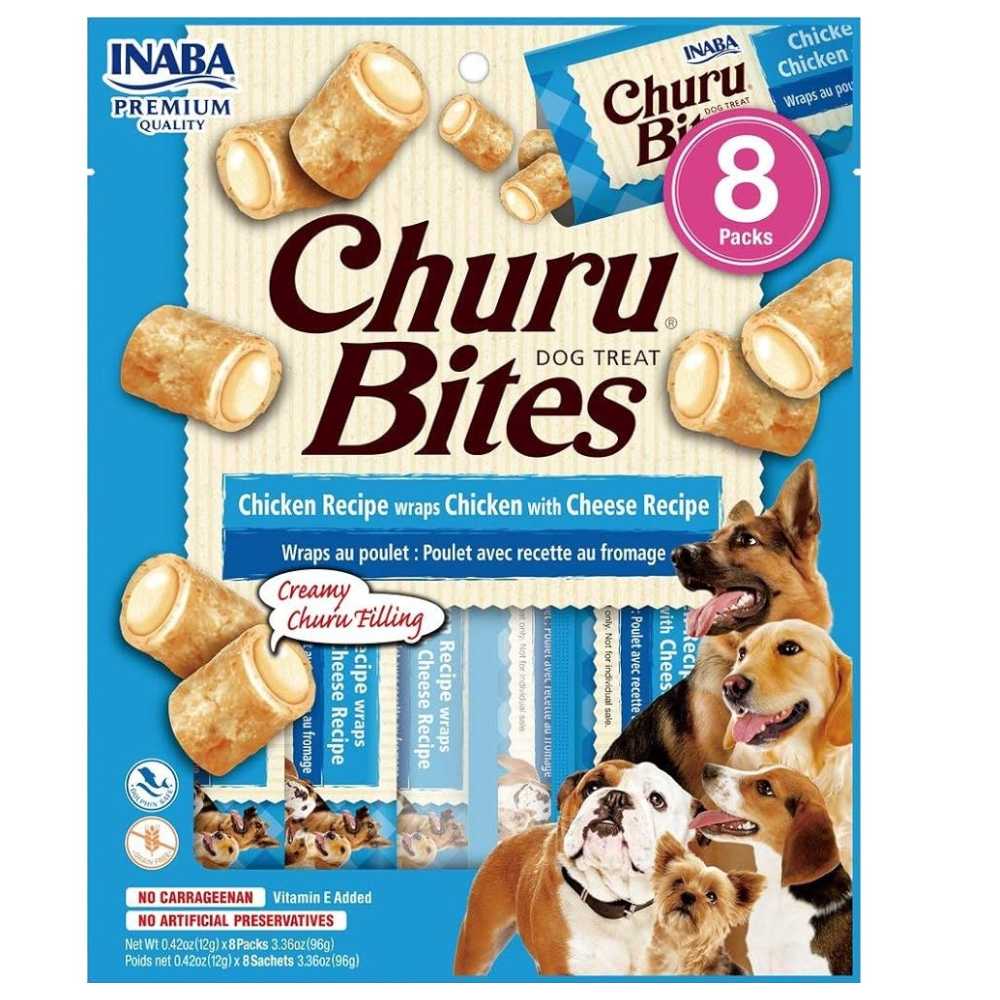 INABA Churu Bites Mini za pse - Piletina i sir 8x12g