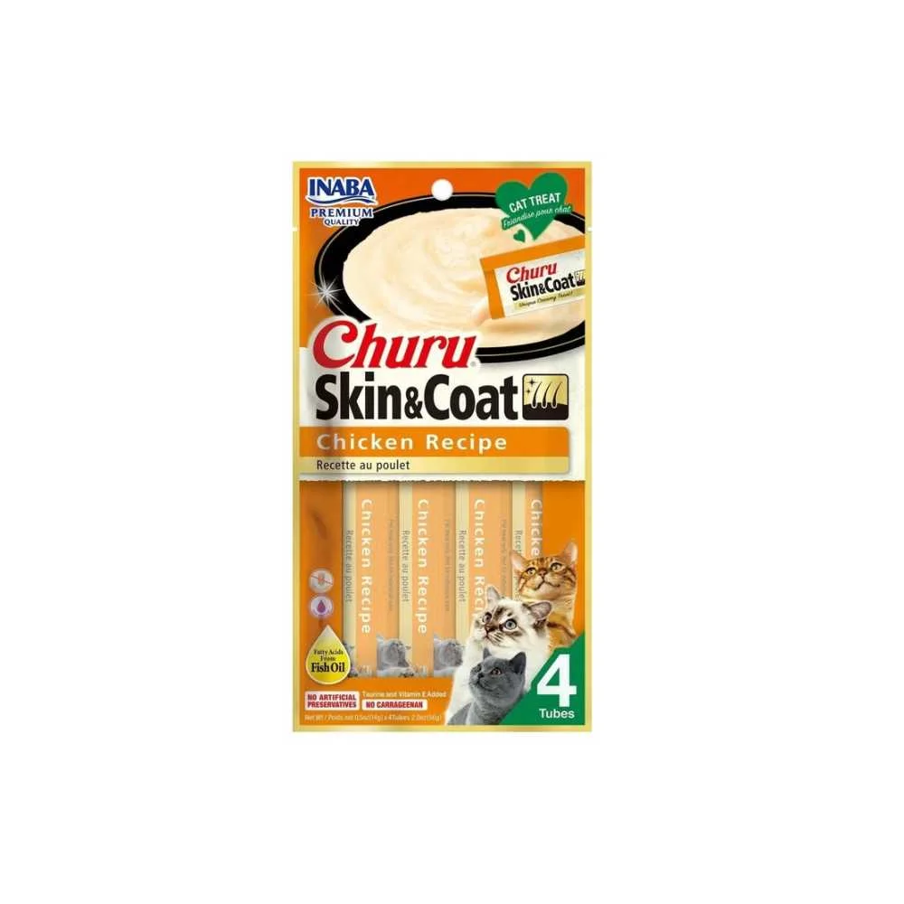 INABA Churu Skin&Coat za mačke - Piletina 4x14g