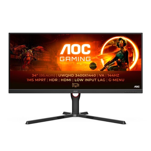 AOC 34″ WQHD 144Hz Ultra Wide Gaming monitor | U34G3XM/EU