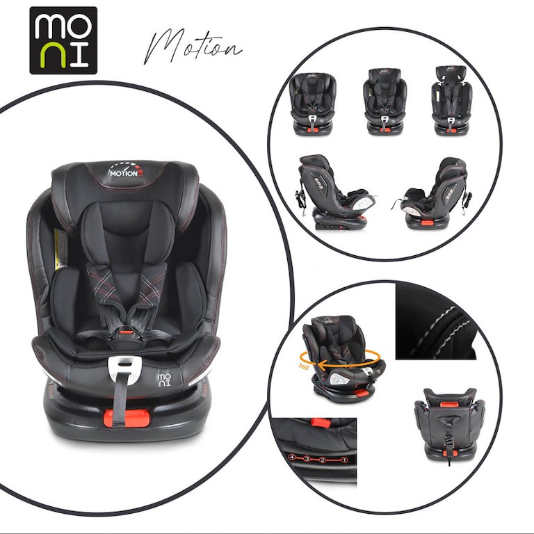 Moni Motion Isofix auto sedište 0-36kg crno