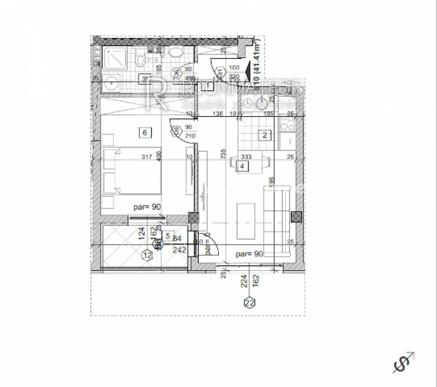 Dvosoban stan na prodaju, 41m2, 102.366€