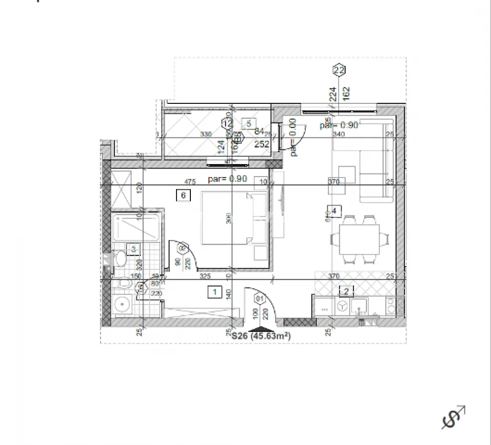 Prodaja, dvosoban stan, 46m2, Telep, Novi Sad, Novi Sad