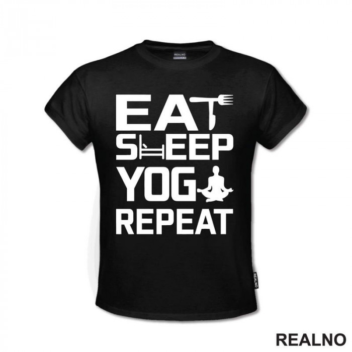 EAT, SLEEP, YOGA, REPEAT - CLEAR - YOGA - MAJICA