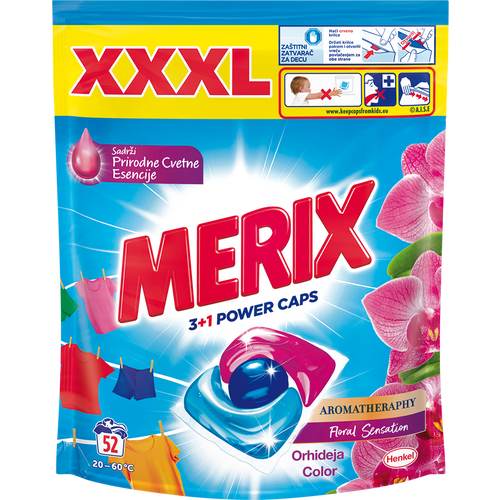 Merix 3+1 Kapsule za veš Power Orhideja i ulje makadamije Color, 52kom XXL