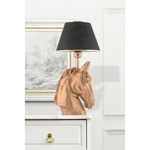 Horse - Black, Gold Black Gold Table Lamp