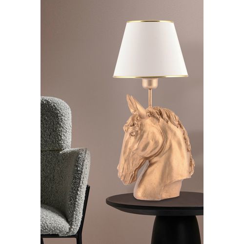 Horse - White, Gold White Gold Table Lamp